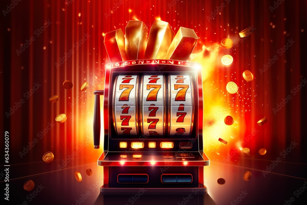 Slot machine wins the jackpot. 777 Big win concept. Casino jackpot ...