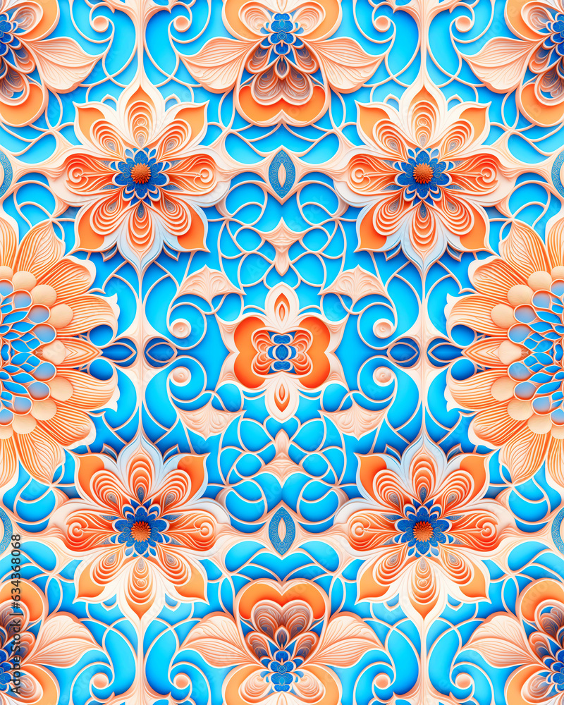 Wallpaper of flowers shapes pattern for repeat duplicate with flips ...