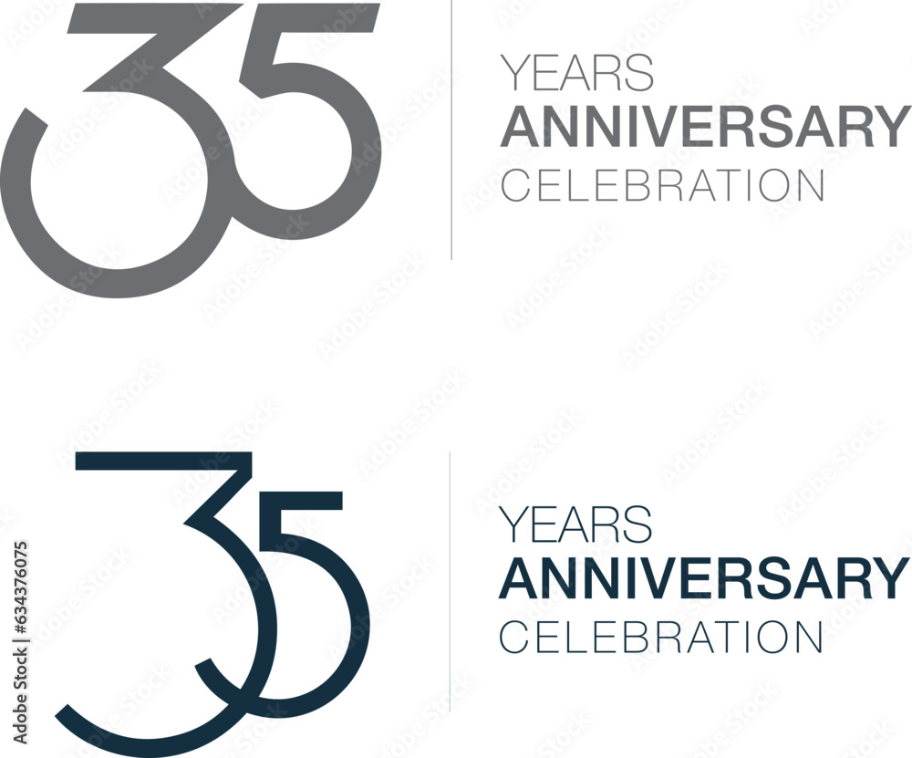 35 yıl logosu beyaz arka plan ile . Translation : 35 years logo with ...