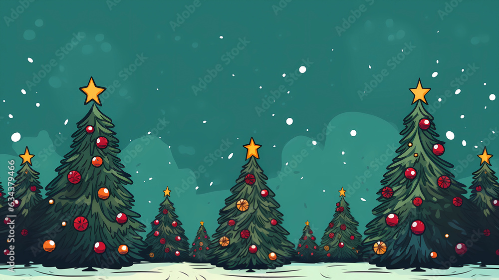 hand drawn cartoon christmas background material Stock Illustration ...
