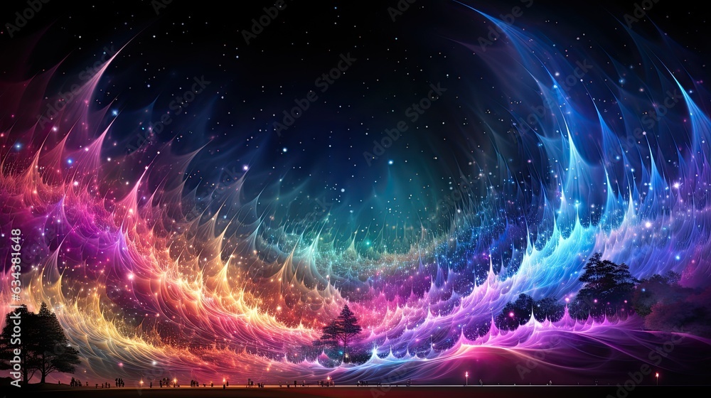 Reverberating Soundwave Refraction Wave Formation. RGB Color Spectrum ...