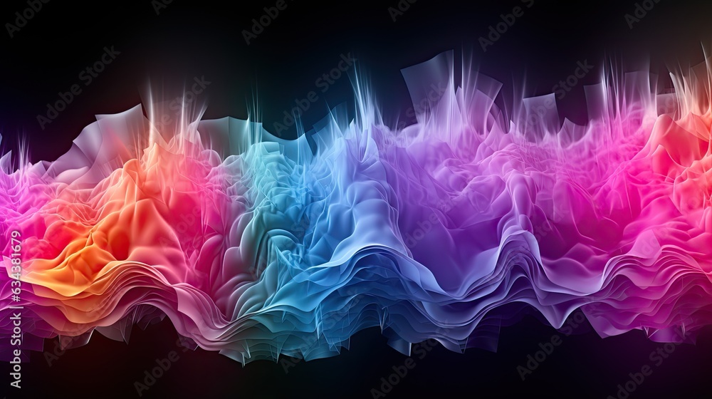 Reverberating Soundwave Refraction Wave Formation. RGB Color Spectrum ...