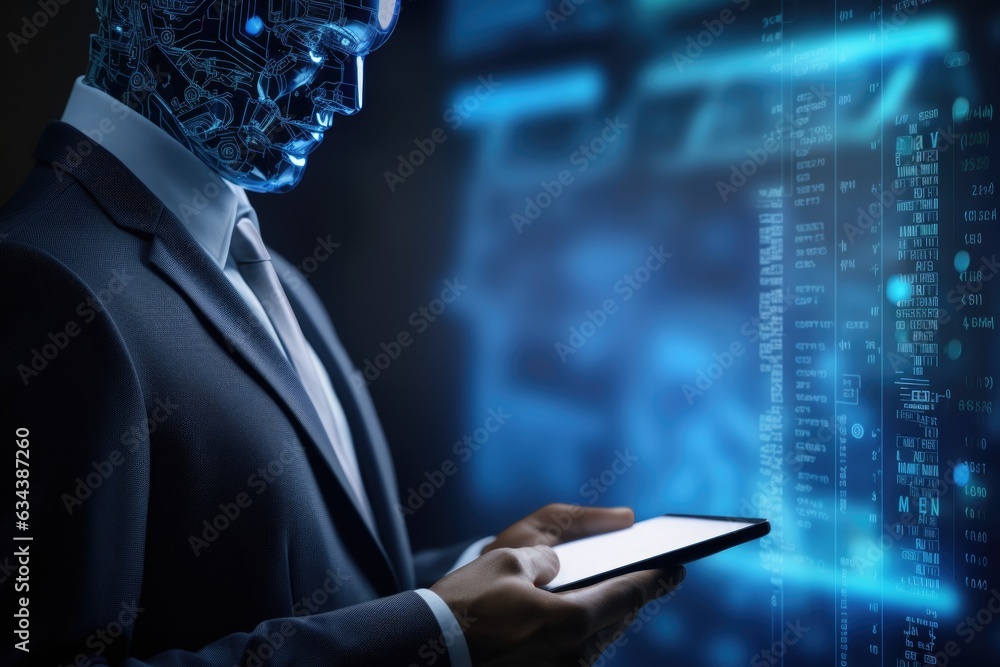 Artificial intelligence , robo advisor , chatbot , robotic concept. Ai ...