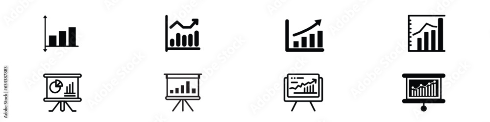 Graphic icon set. Bussiness infographic illustration symbol. Sign chart ...