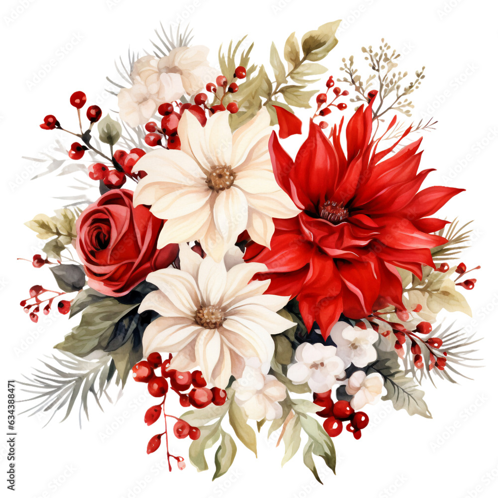 Flowers Watercolor Clip Art, Floral Watercolor Illustration, Flowers ...