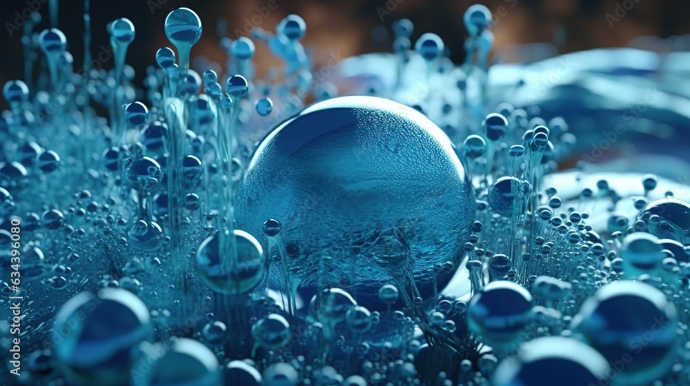 Watery structure of abstract organic tissue. Fantastic model of ...