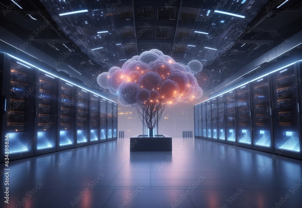 Cyber Security Ai Mind Network Management Modern Data Center Cloud Networking Stock