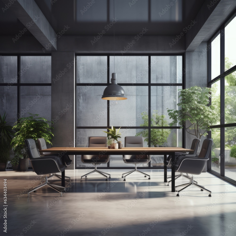 Beautiful interior comercial space modern corporate office working ...