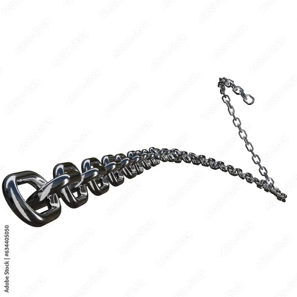 Realistic 3D Vector of a Sturdy Metal Chain with Stainless Rings ...
