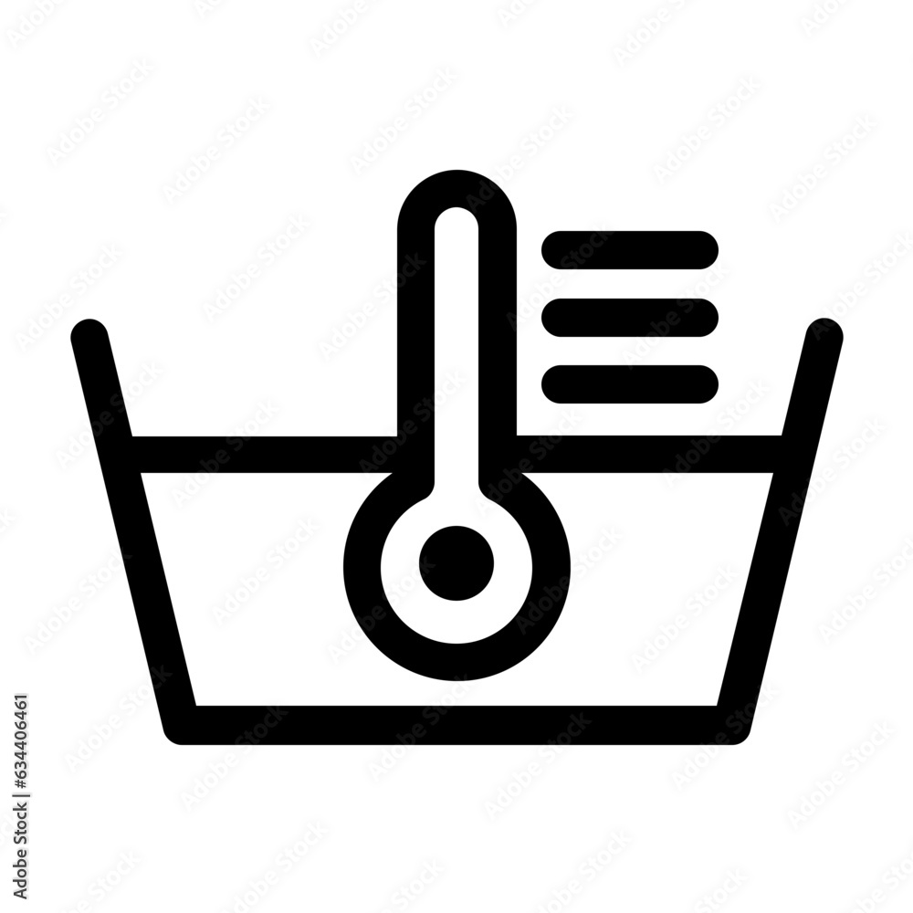 Hot Temperature, Heat Washing Icon in Flat Trendy Isolated on White ...