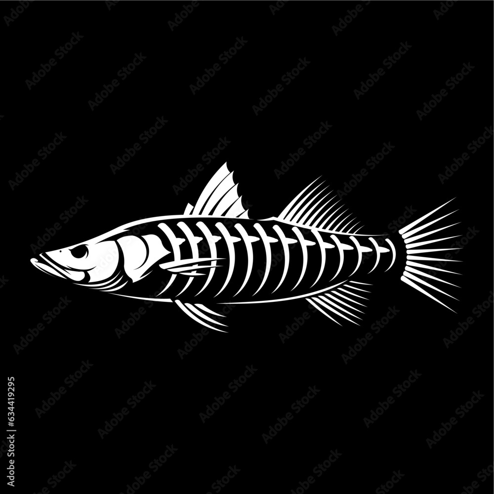 Skeleton Snook Fish Logo template. unique and fresh skeleton of snook ...