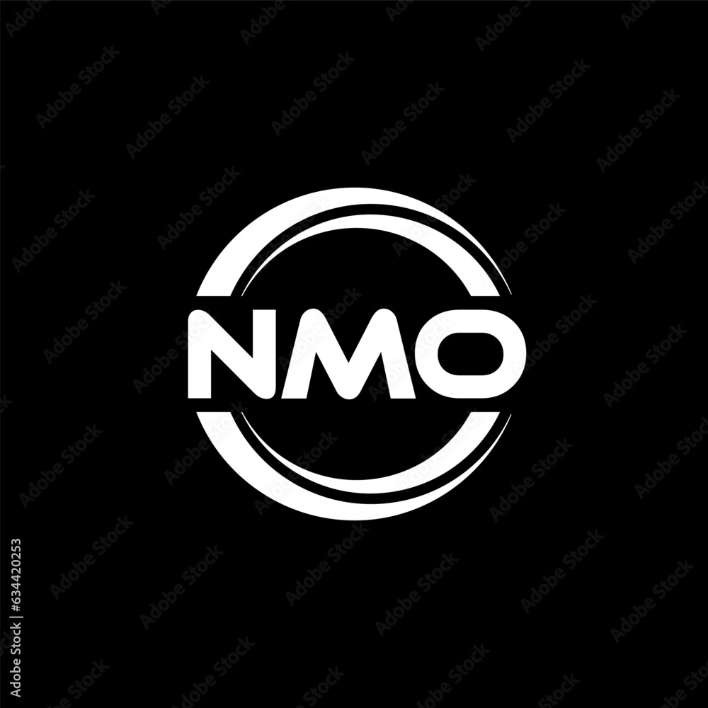 NMO letter logo design with black background in illustrator, vector ...