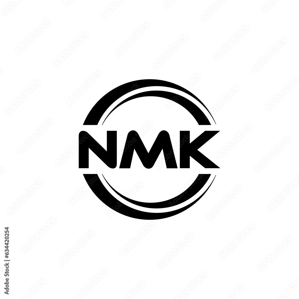 NMK letter logo design with white background in illustrator, vector ...