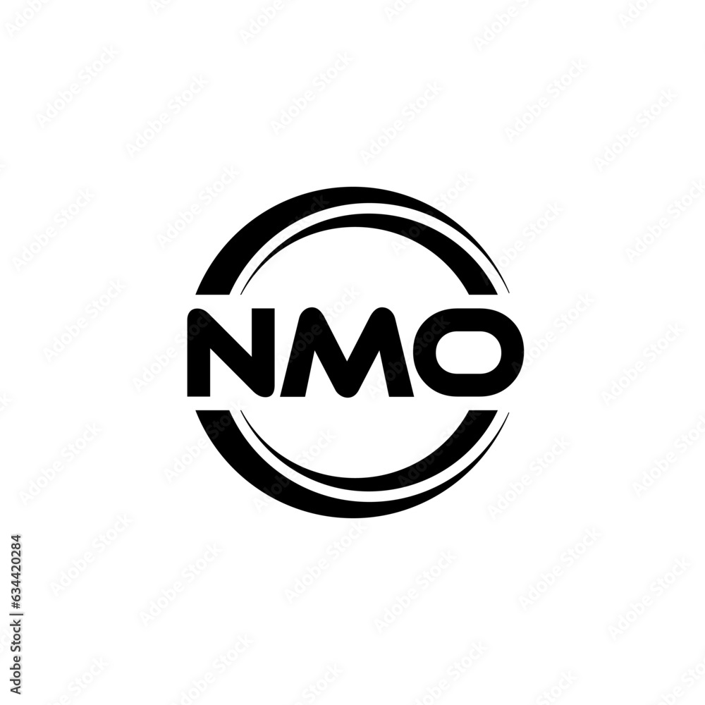 NMO letter logo design with white background in illustrator, vector ...
