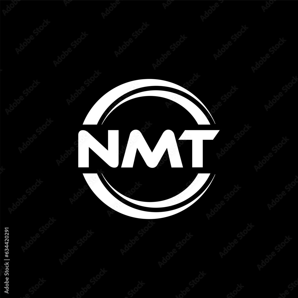 NMT letter logo design with black background in illustrator, vector ...