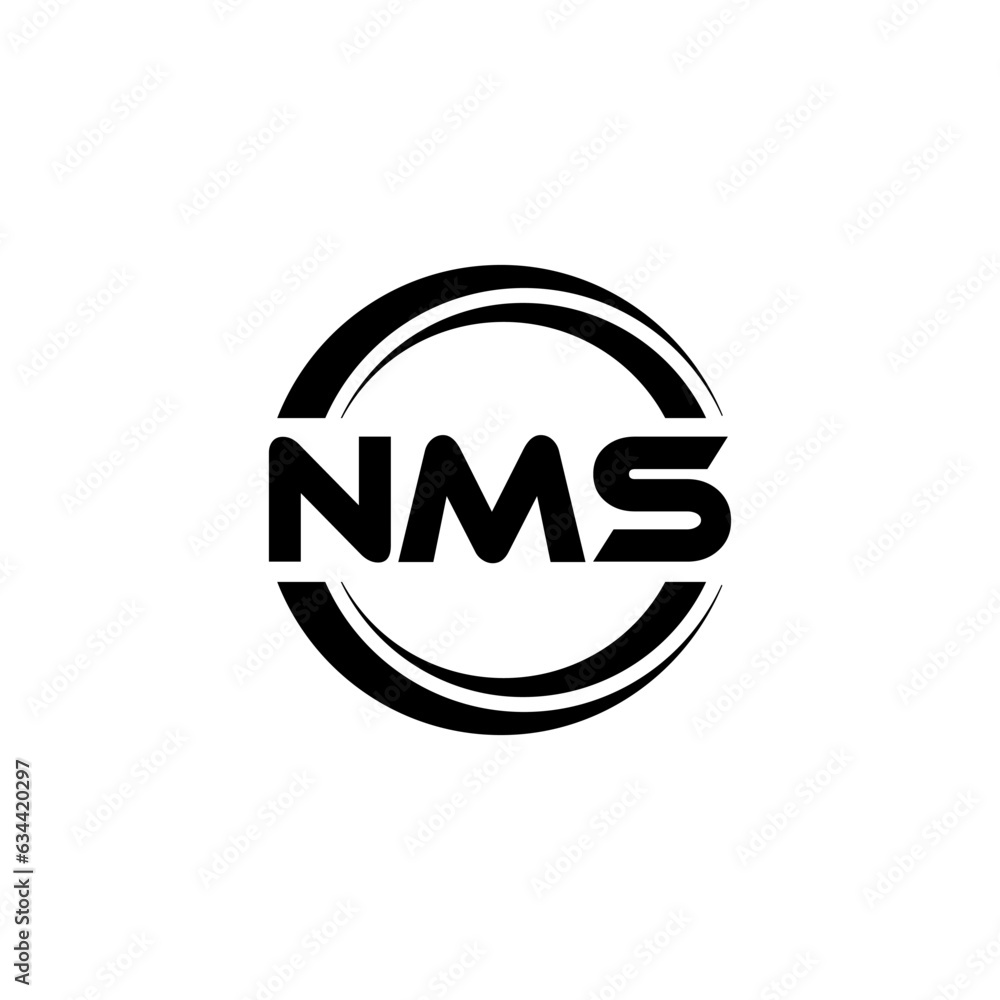 NMS letter logo design with white background in illustrator, vector ...