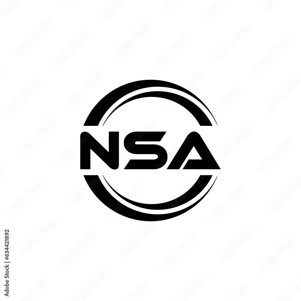NSA letter logo design with white background in illustrator, vector ...