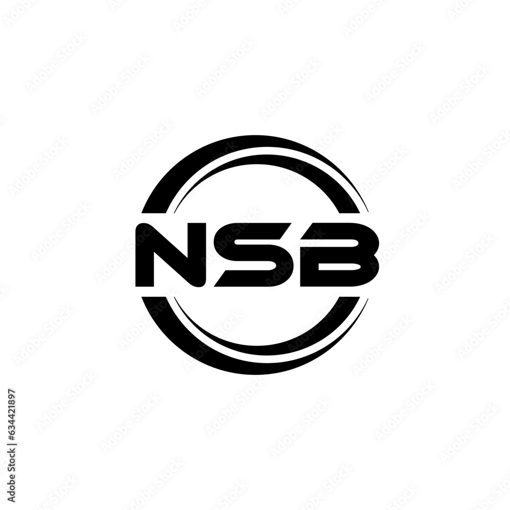 NSB letter logo design with white background in illustrator, vector ...