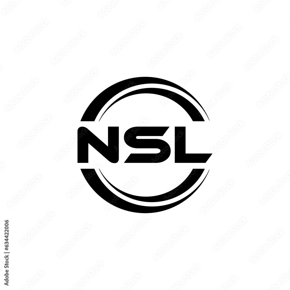 NSL letter logo design with white background in illustrator, vector ...