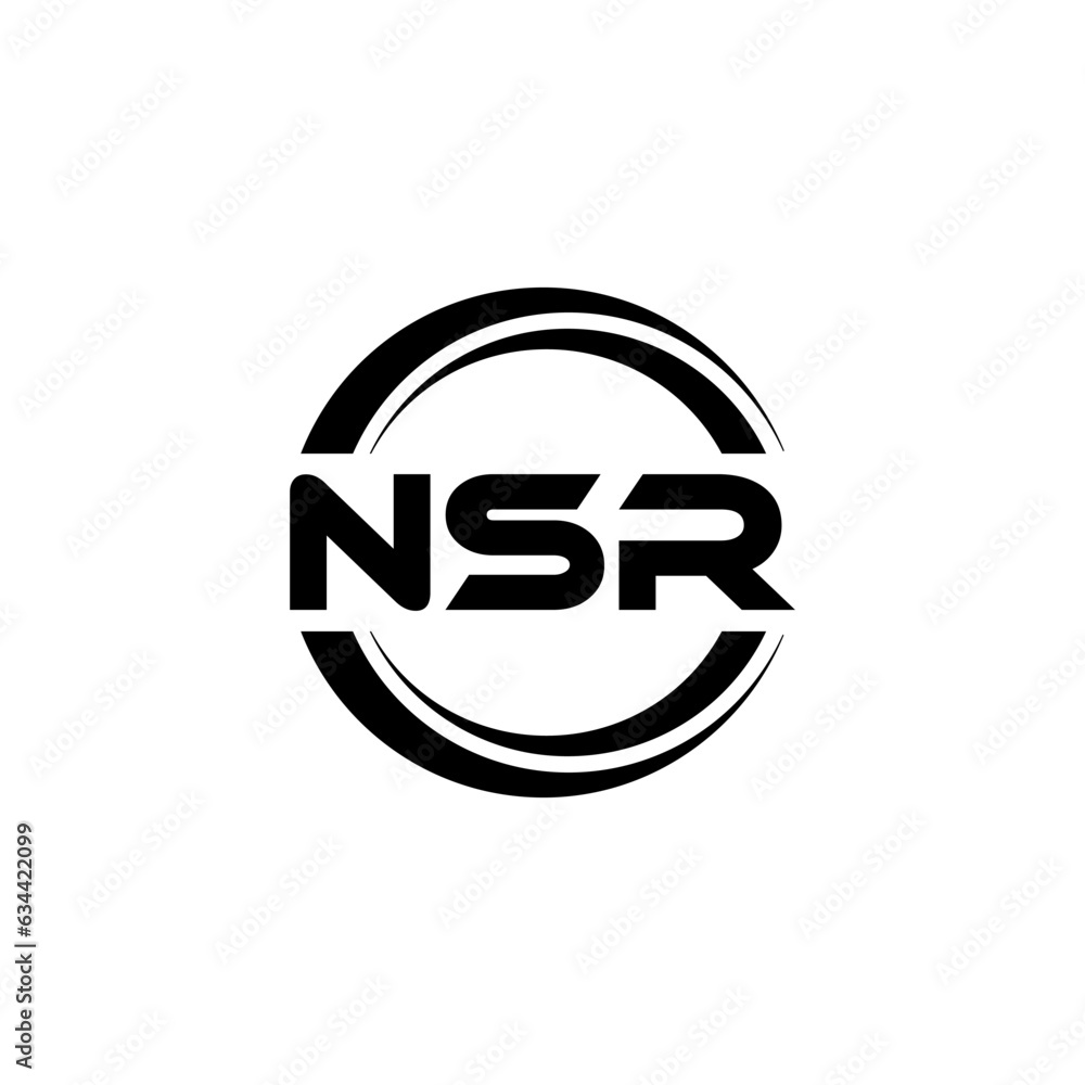 NSR letter logo design with white background in illustrator, vector ...