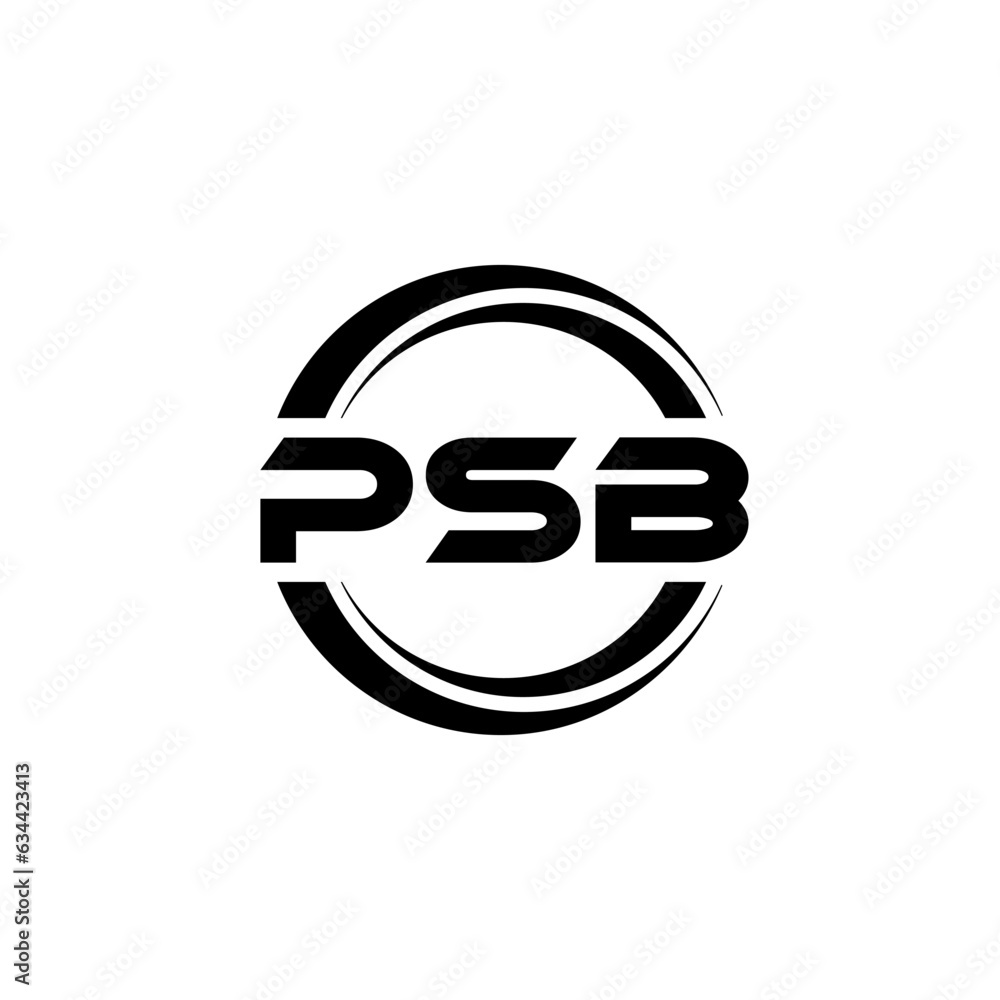 PSB letter logo design with white background in illustrator, vector ...