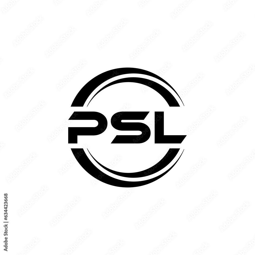 PSL letter logo design with white background in illustrator, vector logo modern alphabet font ...