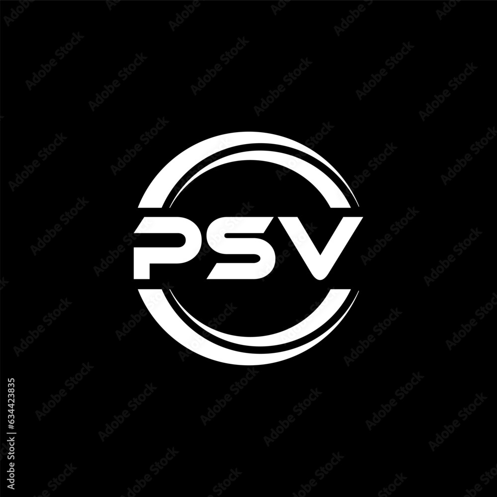 PSV letter logo design with black background in illustrator, vector ...