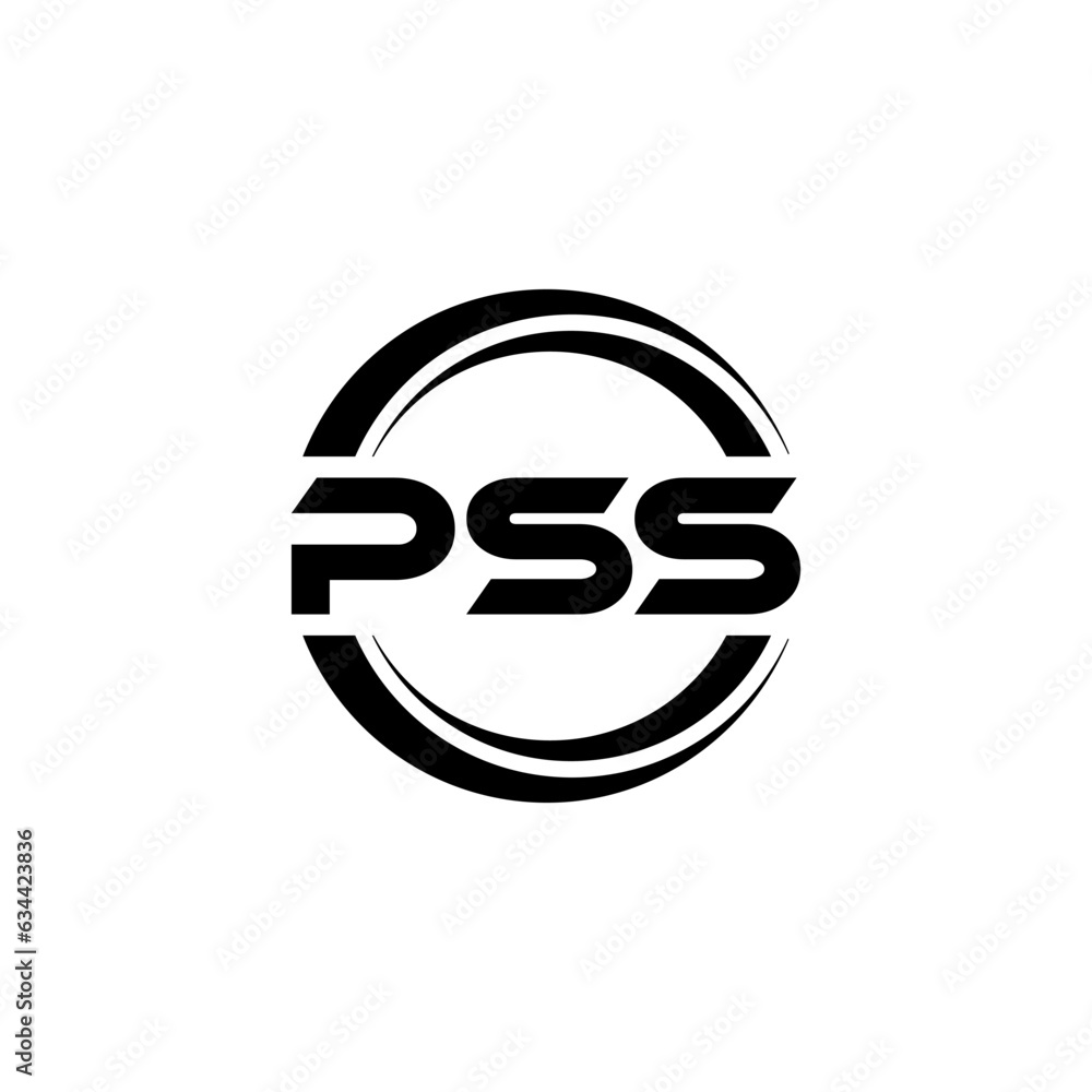 PSS letter logo design with white background in illustrator, vector ...