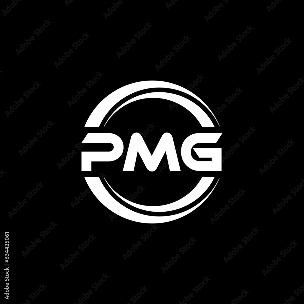 PMG letter logo design with black background in illustrator, vector ...