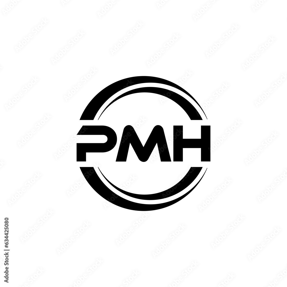 PMH letter logo design with white background in illustrator, vector ...