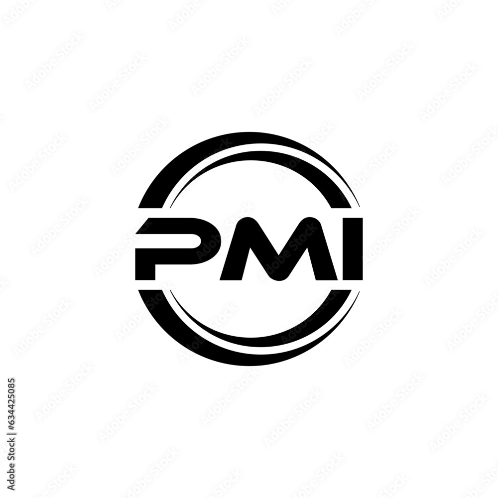 PMI letter logo design with white background in illustrator, vector ...