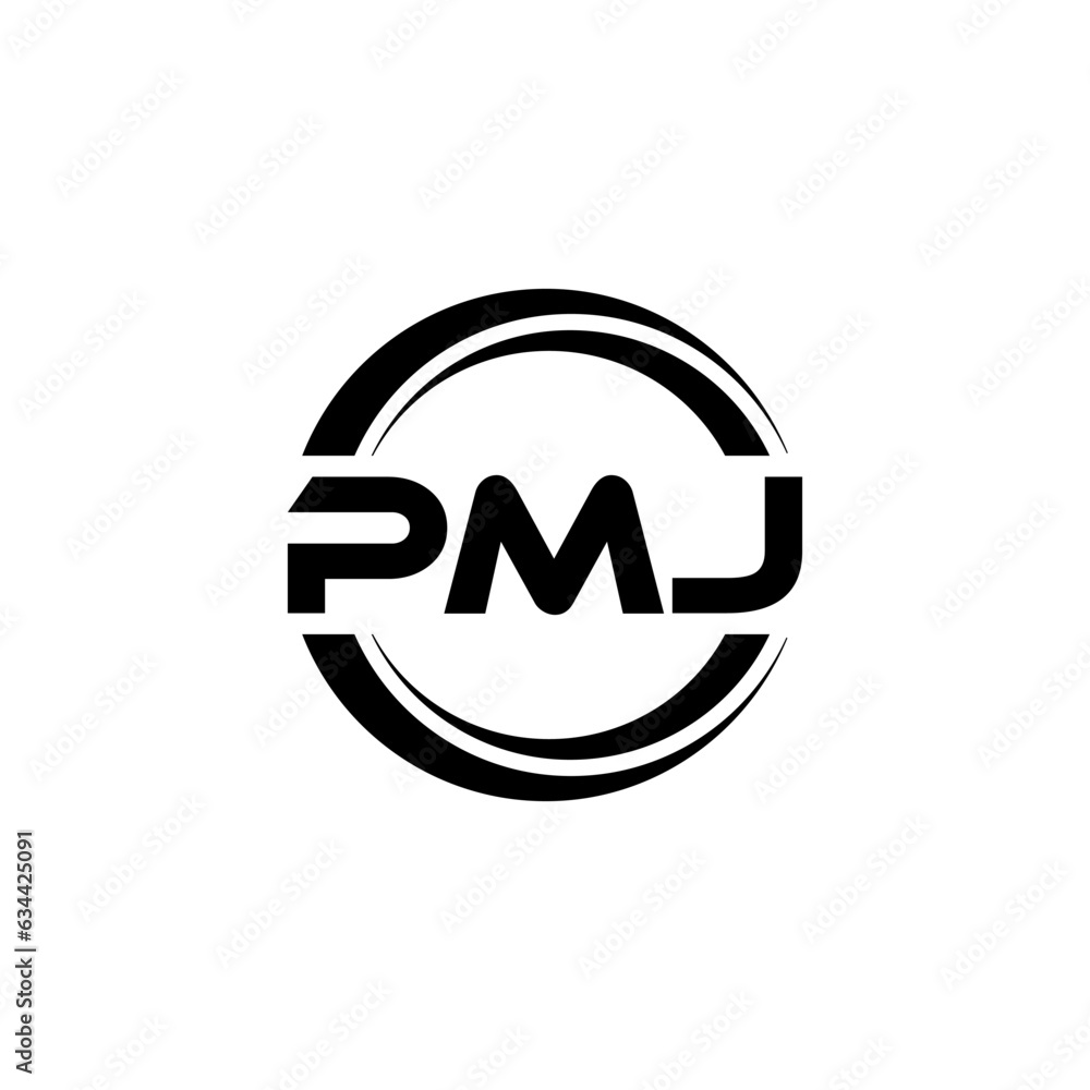 PMJ letter logo design with white background in illustrator, vector ...