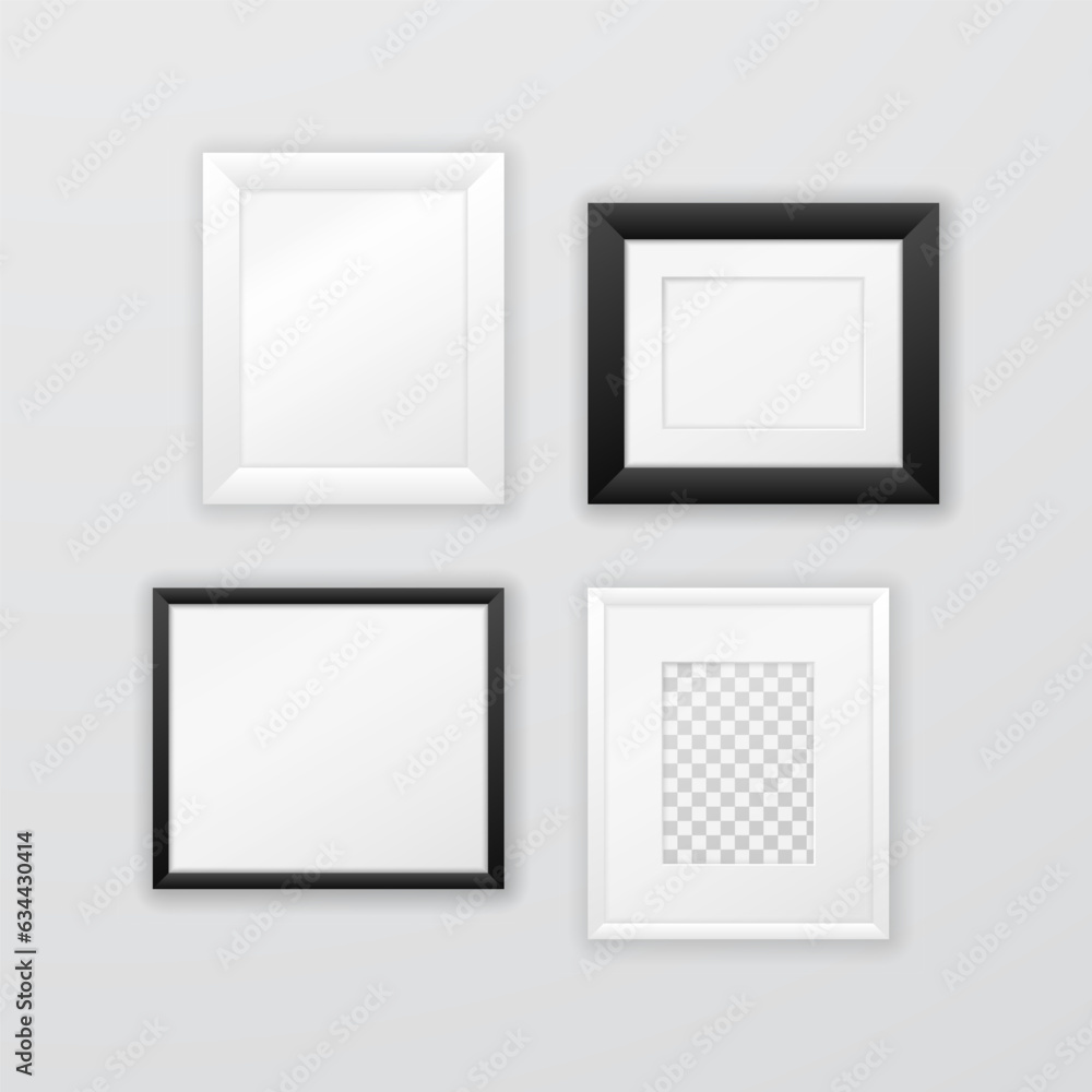 Composition of various black and white frames hanging on the wall ...