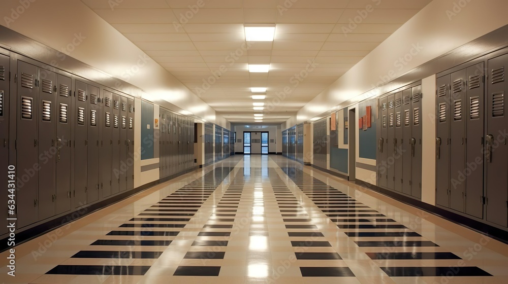 High School Hallway Stock Photo | Adobe Stock