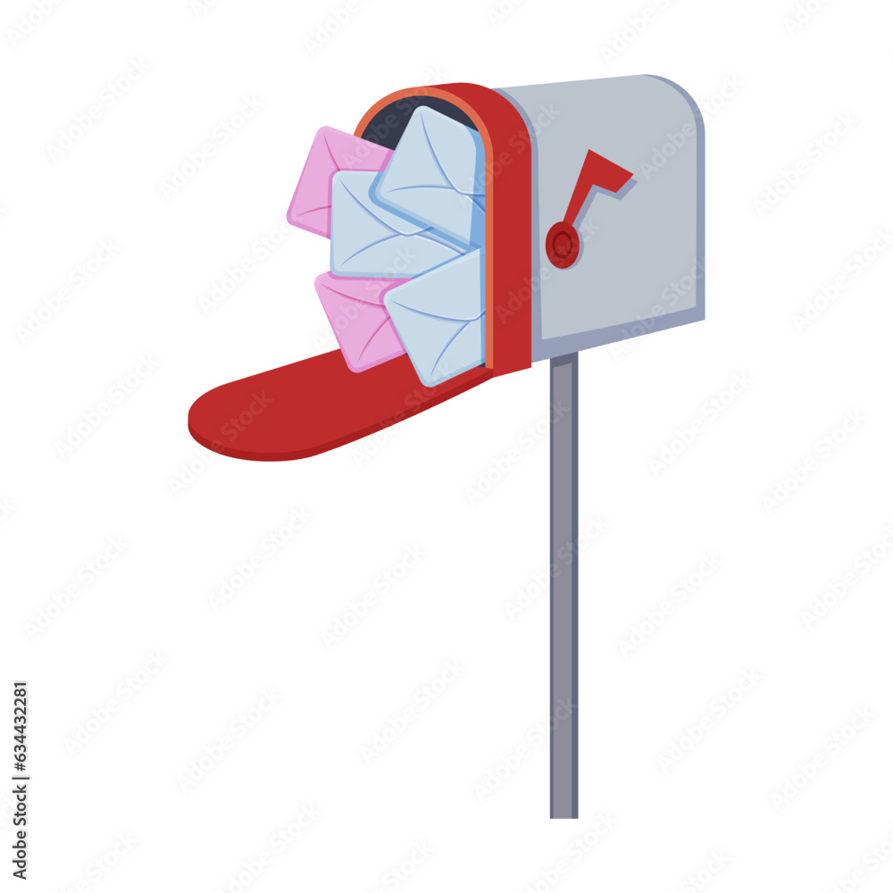 Mailbox full of envelopes on white background. Letterbox with letters ...