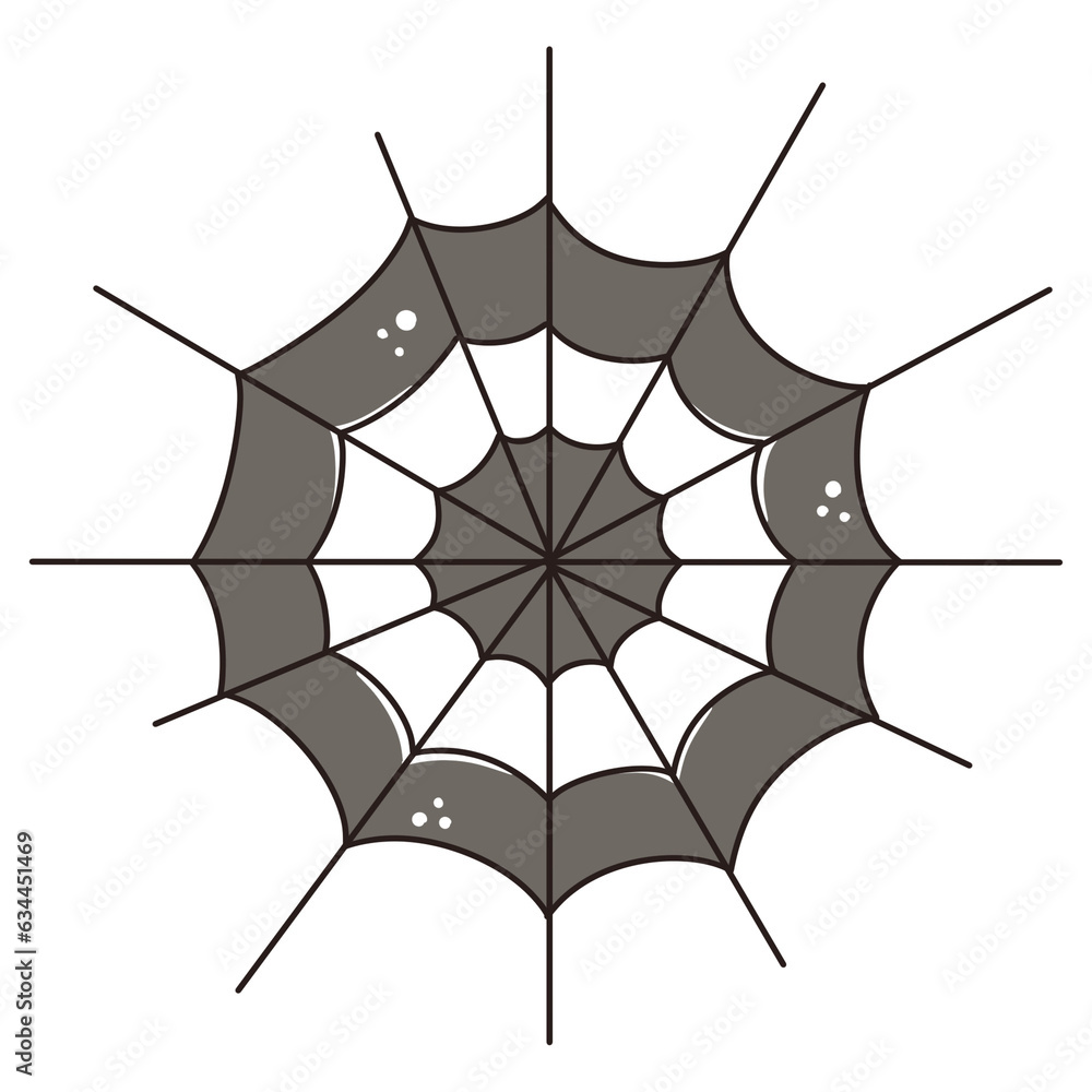 Black spiderweb illustration. Hand drawn isolated on transparent ...