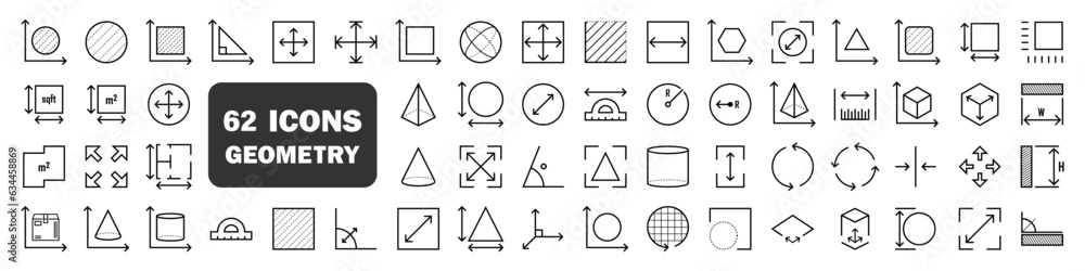 Vetor de Geometric symbols collection. Vector set of linear geometry ...