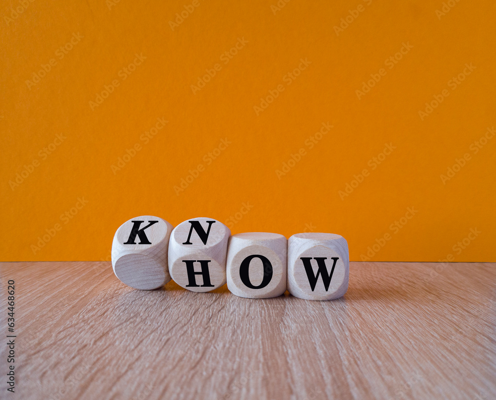 Know how symbol. Turned wooden cubes and changed the word how to know ...