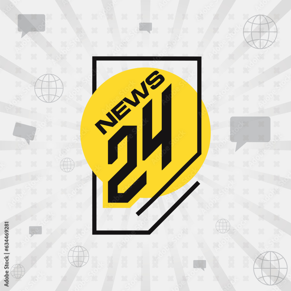 News 24 logo design idea vector. Moden E news24 hour vector logo. News ...