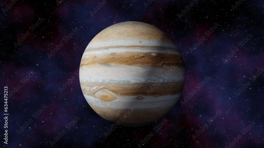 Planet Jupiter view from outer space and twinkling stars in the Milky ...