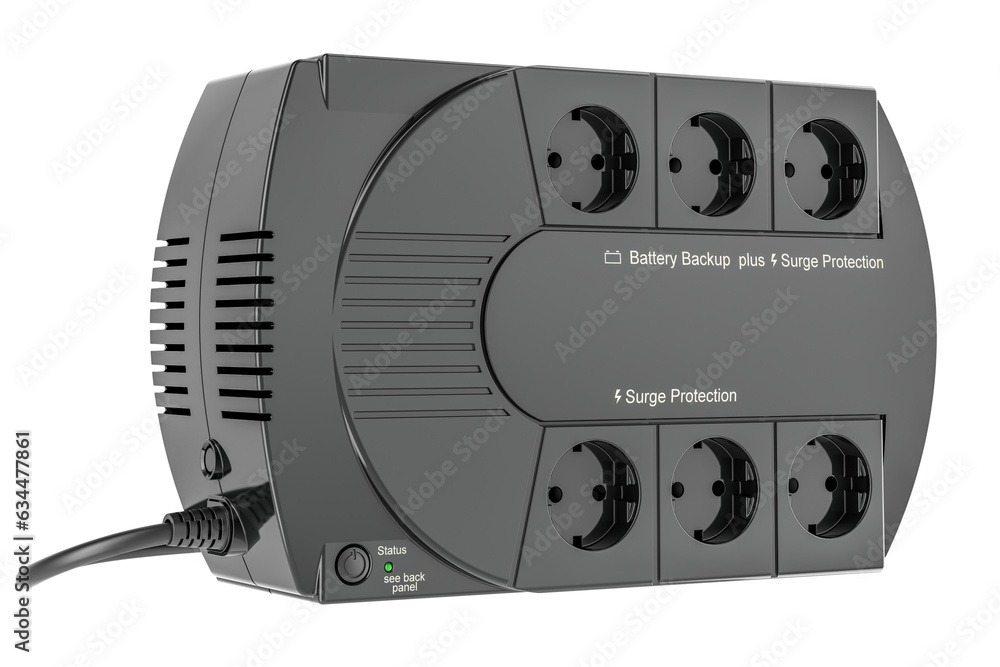 Uninterruptible power supply UPS, 3D rendering isolated on transparent ...
