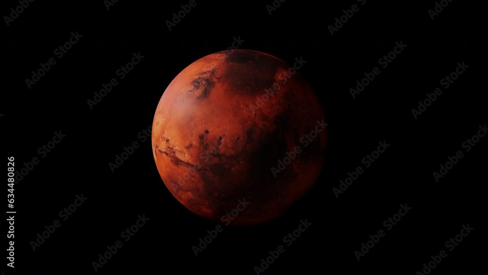 Planet Mars with alpha channel overlay view from outer space 3d render ...