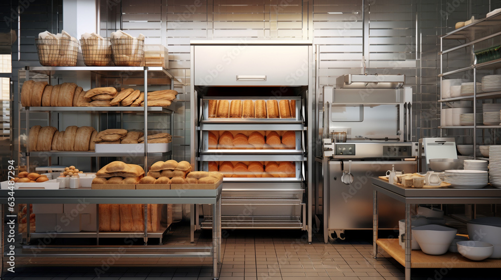 Commercial, Professional Bakery Kitchen and Stainless Steel Convection ...