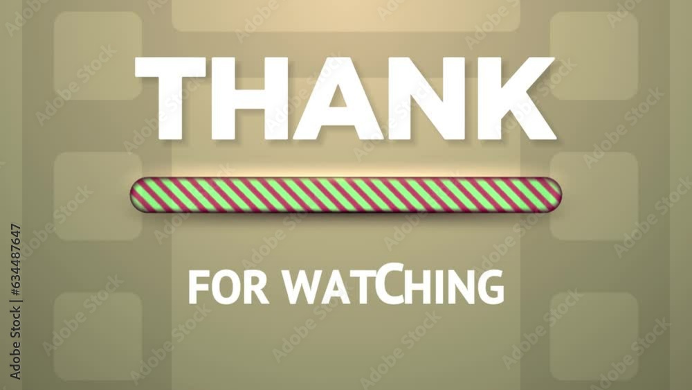 Thank you for watching text with loading progress bar animation video ...