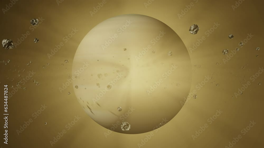 Planet Saturn with asteroid rings with alpha channel overlay view from ...