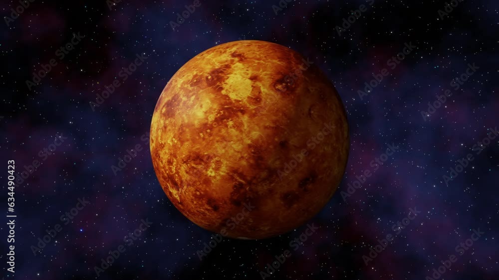 Planet Venus view from outer space and twinkling stars in the Milky Way ...