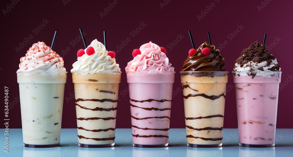 Barbie cocktail, milkshake on sundae, barbie style pink tint background ...