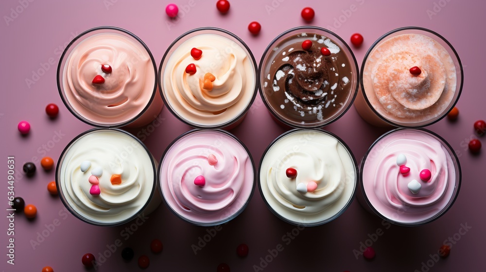 Barbie cocktail, milkshake on sundae, barbie style pink tint background ...