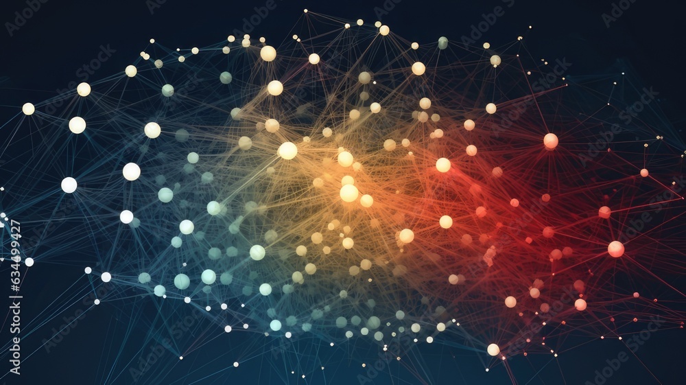 A data visualization with nodes representing datasets and lines ...