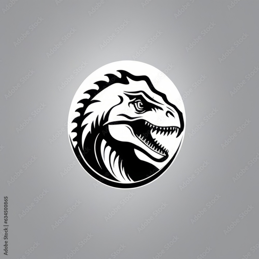 Dinosaur White Icon Logo: Prehistoric Animal Graphic Design for ...